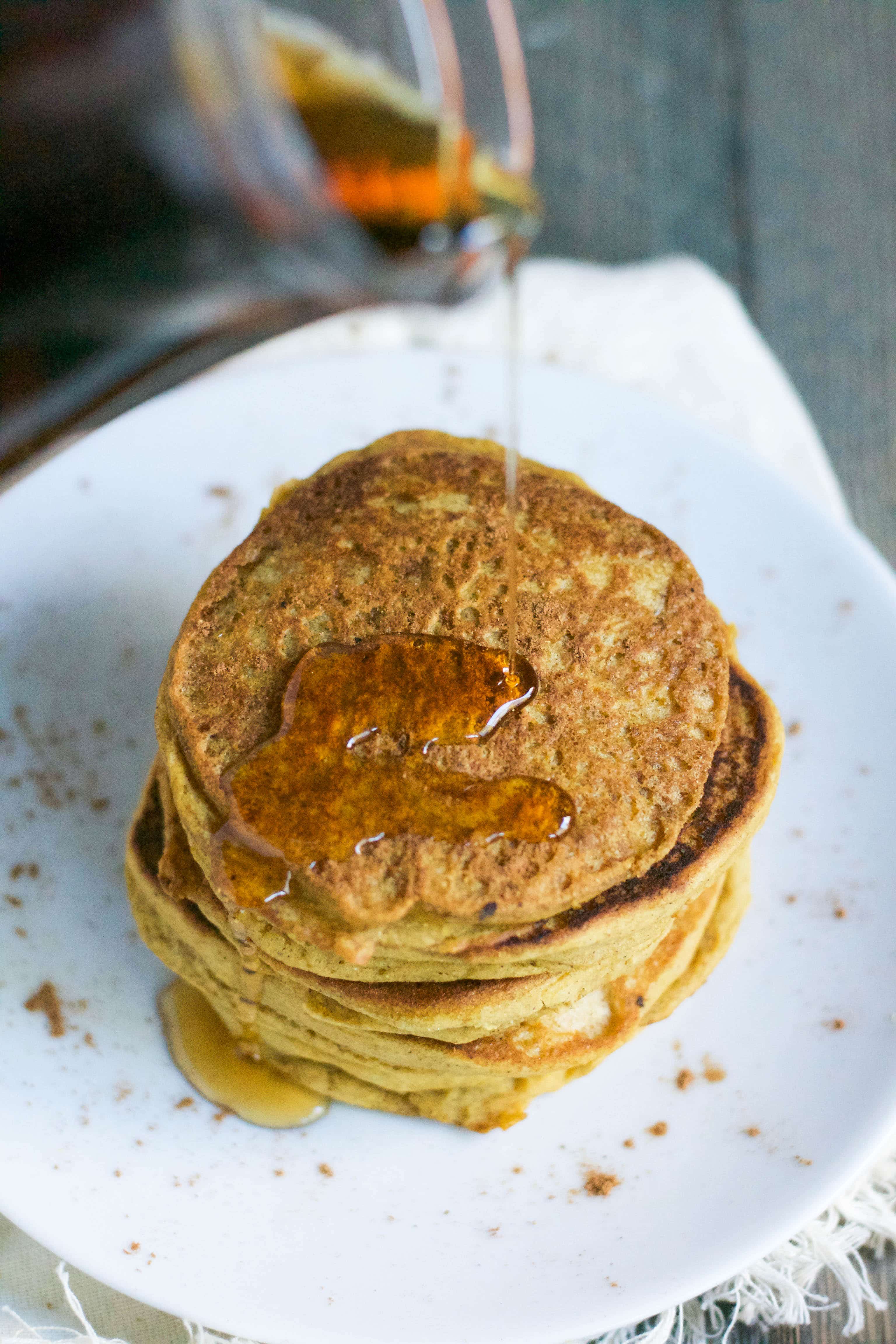 Gluten-Free Vegan Pumpkin Spice Pancakes - A Dash of Megnut