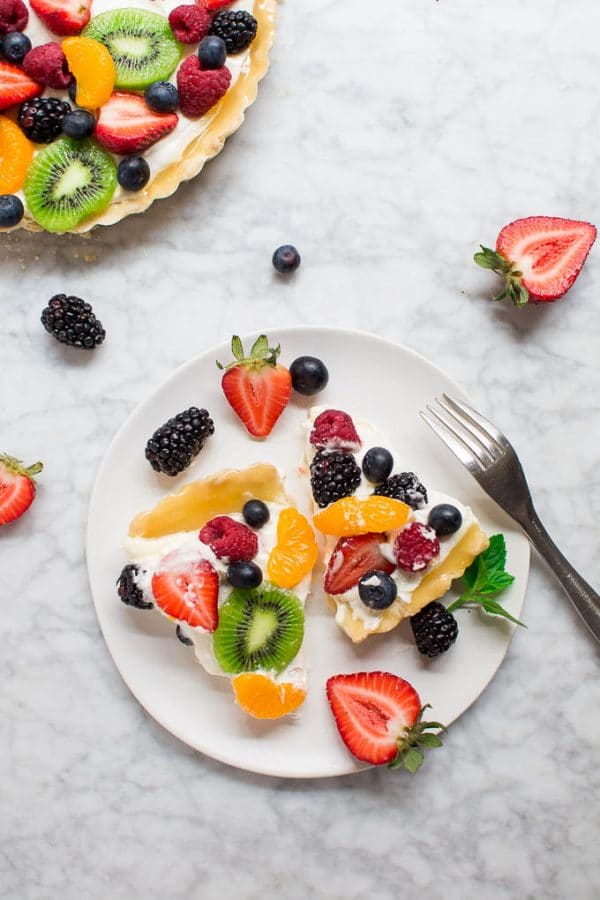 Gluten-Free Fruit Tart with Lemon Curd and Cream Cheese Filling