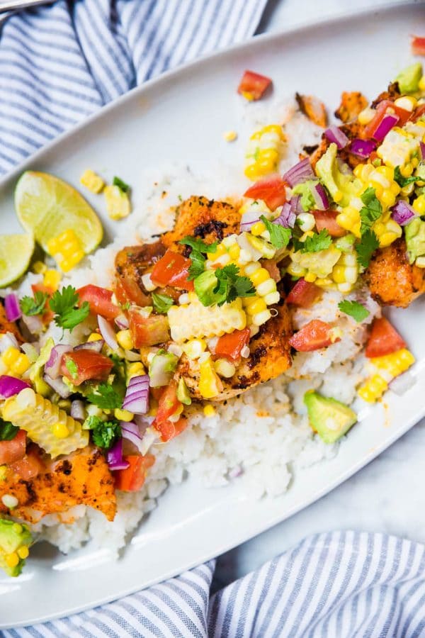 Blackened Cod with Avocado Corn Salsa - Ready in Under 20 Minutes!