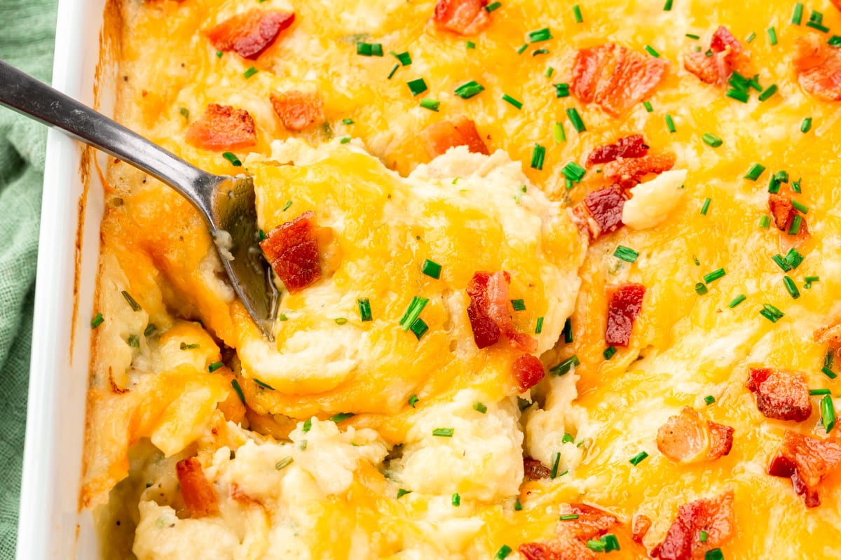 Twice Baked Mashed Potatoes - A Dash of Megnut
